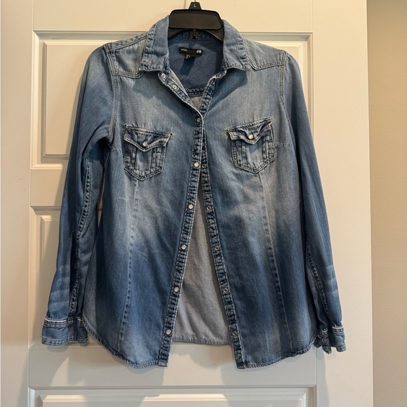 H&M | Tops | Hm Blue Denim Shirt | Poshmark